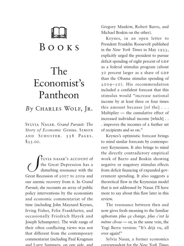 Charles Wolf Review of The Economist's Pantheon-Book Review-Grand ...