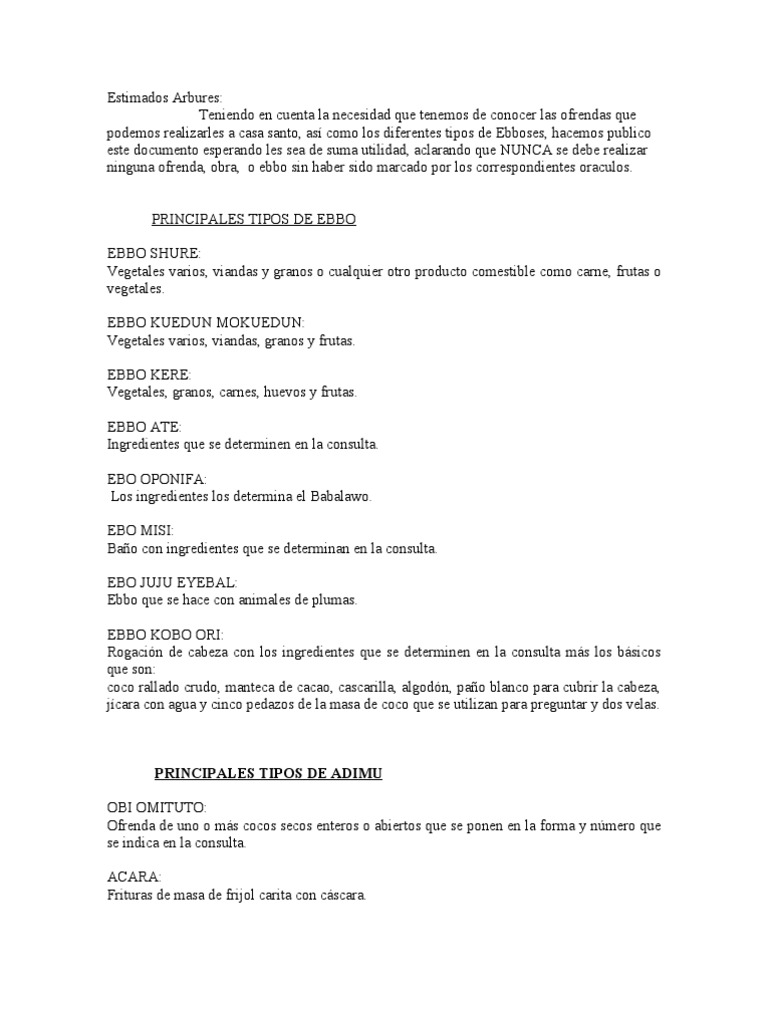 Principales Tipos de Ebbo | PDF | Batata | Maíz