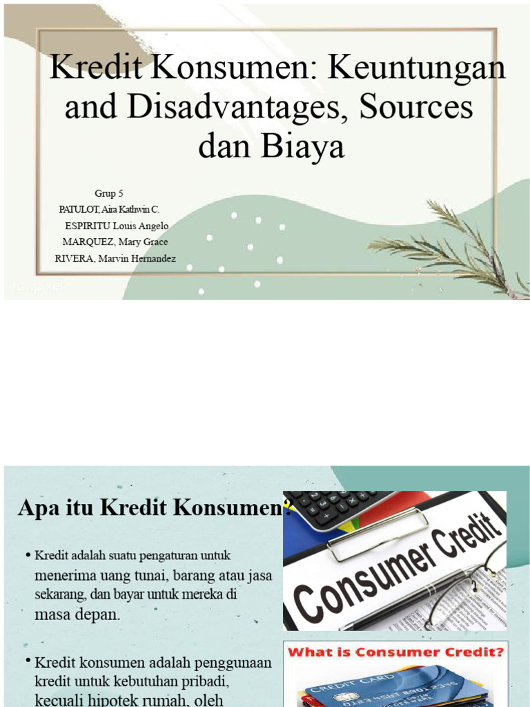 PRESENTASI-PPT-KREDIT-KONSUMEN-akhir. | PDF