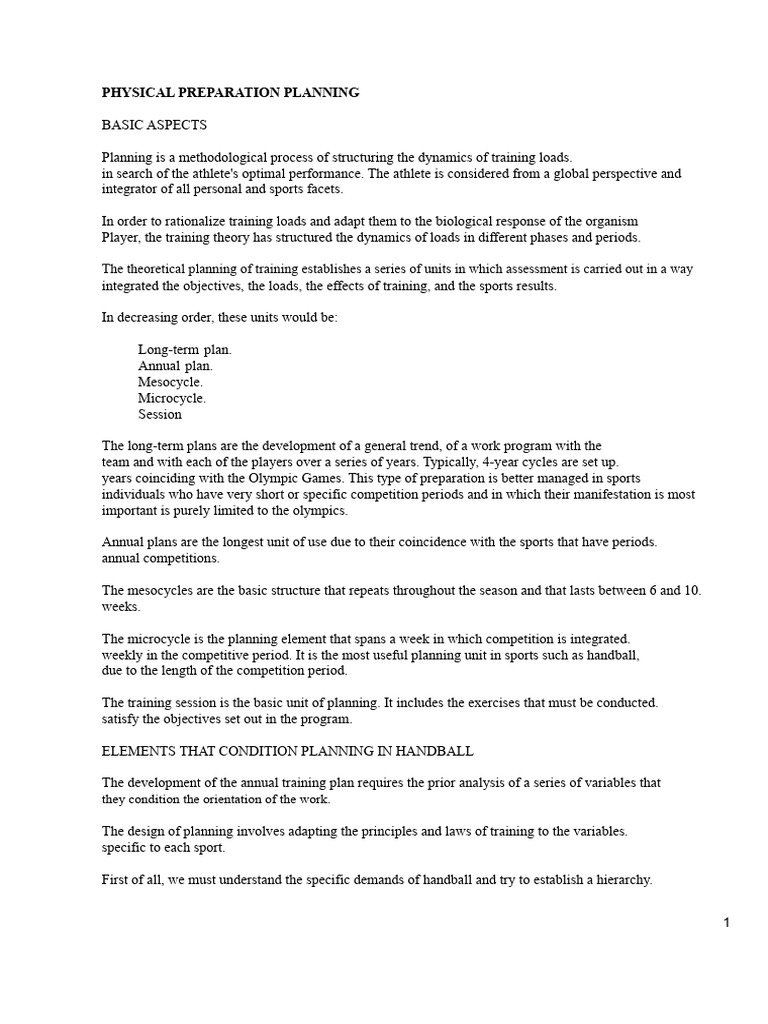 Handball Training Preparation Guide | PDF | Physical Fitness | Sports