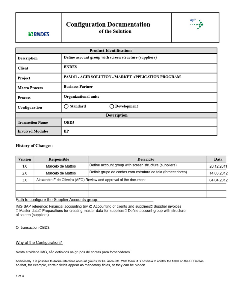 1 - Define Account Group With Screen Structure (Suppliers) - V3 | PDF ...