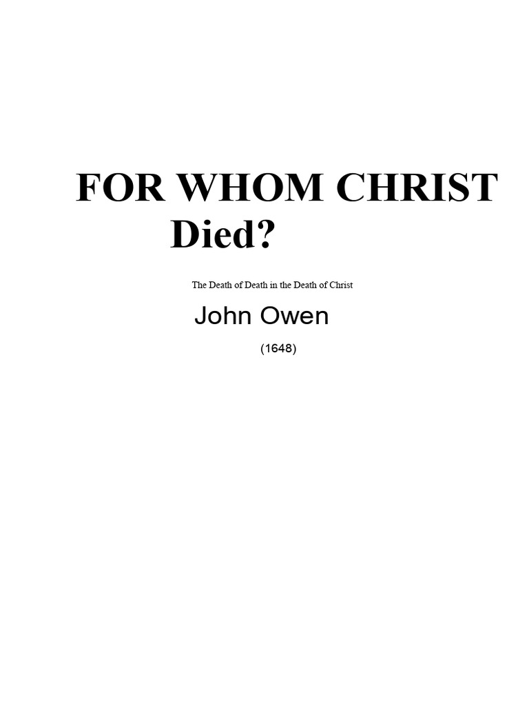 The Death of Death in The Death of Christ - John Owen | PDF | Salvation ...