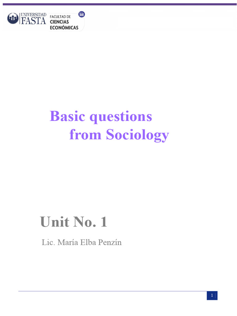 Basic Questions of Sociology | PDF | Sociology | Society