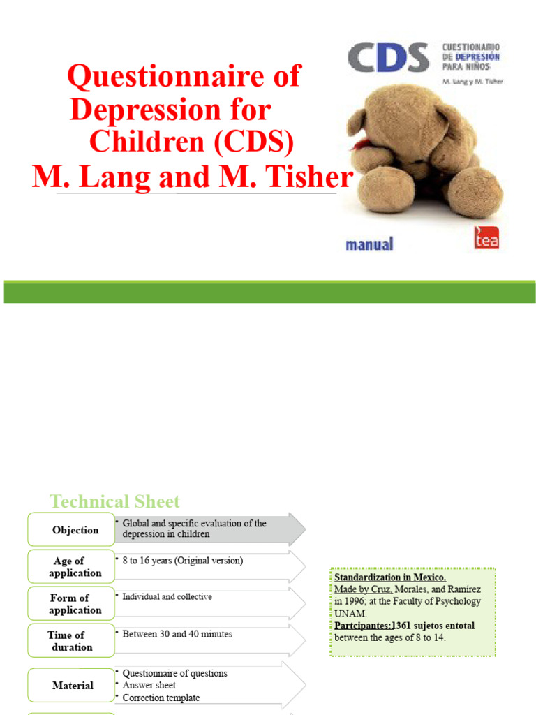 Children's Depression Questionnaire (CDS) | PDF | Major Depressive ...
