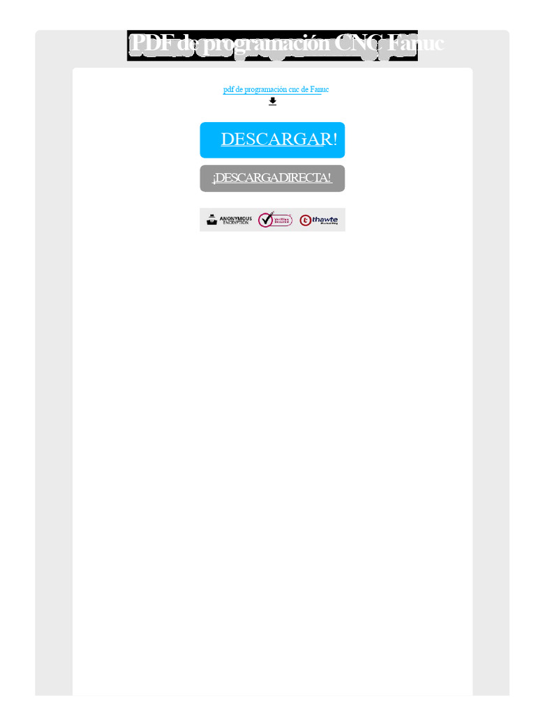 PDF de Programación CNC Fanuc | PDF | Programación de computadoras ...