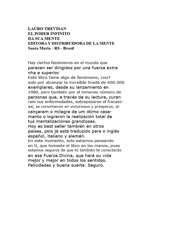 El Poder Infinito | PDF | Mente | Pensamiento