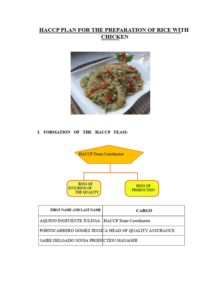 HACCP of Rice With Chicken 2 | PDF | Cooking | Chili Pepper