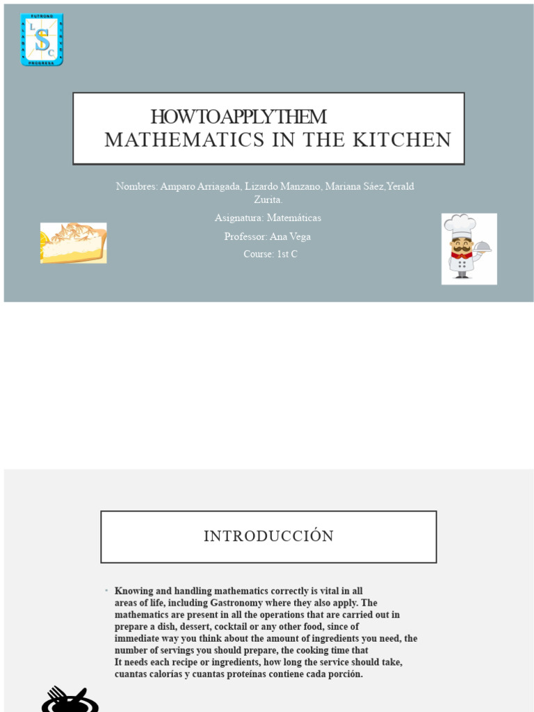 Mathematics in Culinary Arts | PDF | Cakes | Cooking