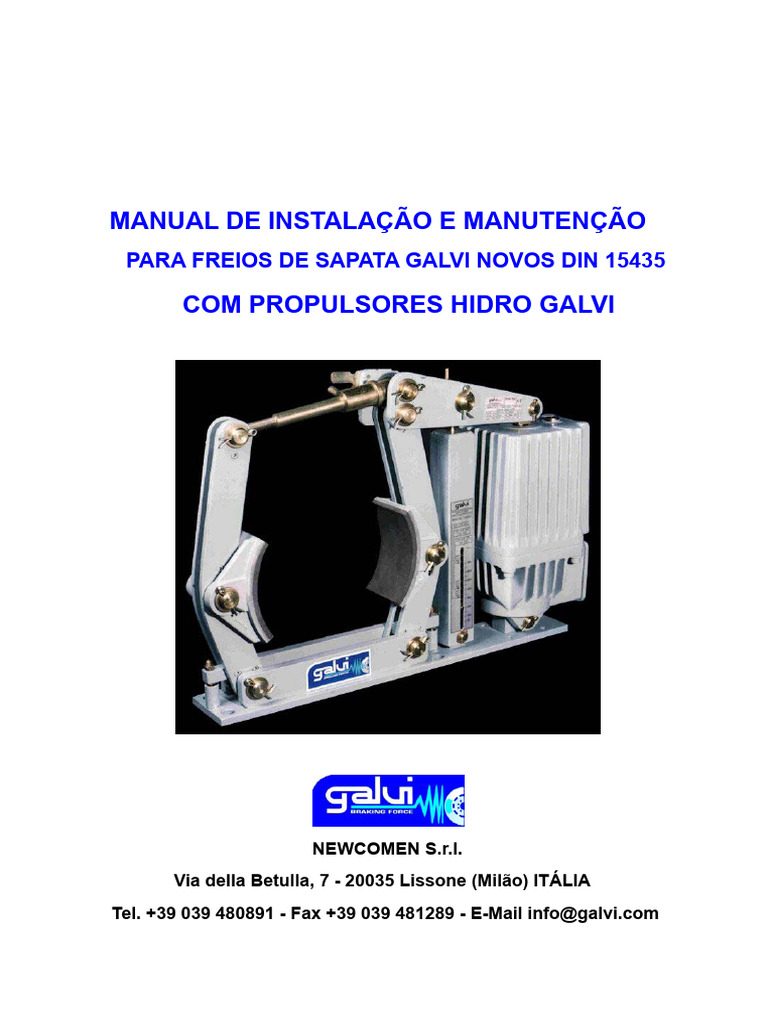 Instalação e Manutenção Freios GALVI | PDF | Freio | Motores