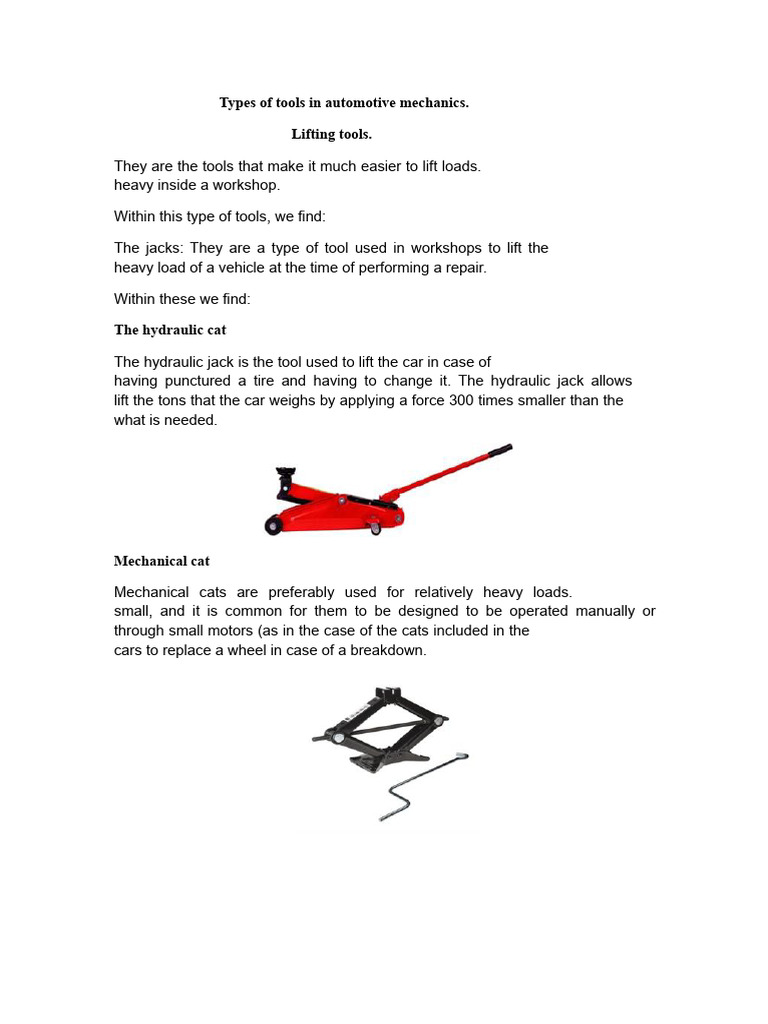 Essential Automotive Mechanic Tools Guide | PDF | Screw | Pressure ...