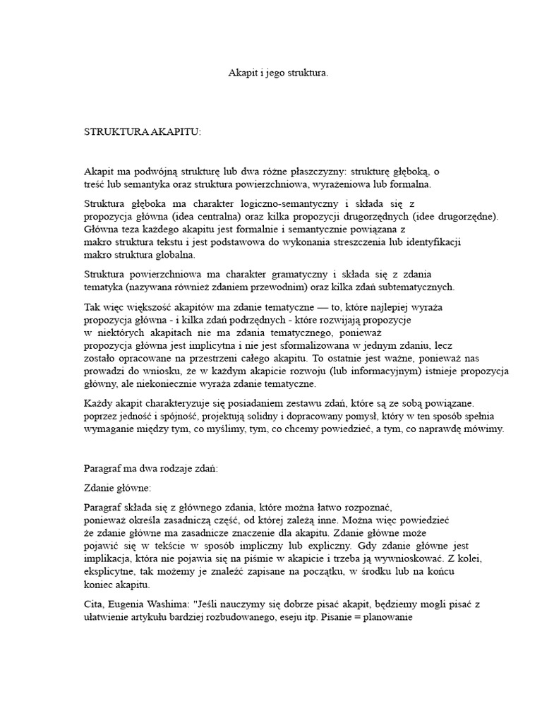 Akapit I Jego Struktura | PDF