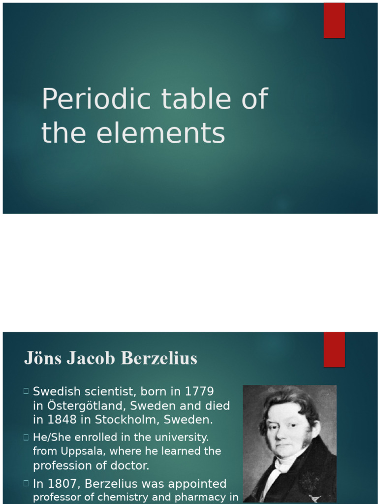 Chemistry-PPT-Periodic Table of Chemical Elements | PDF | Periodic ...
