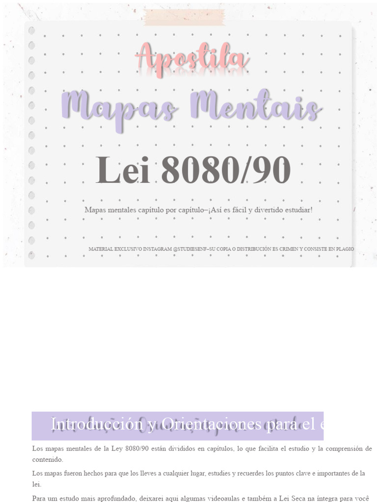 Mapa mental LEY 8080 | PDF | Cuidado de la salud