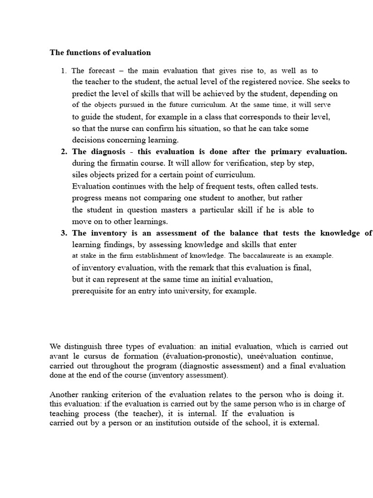 The Types and Functions of Evaluation | PDF