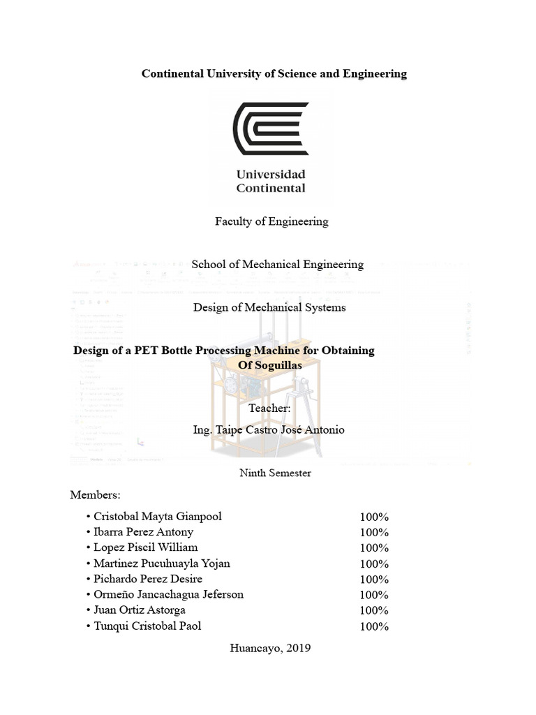 Design of A PET Bottle Processing Machine For The Production of Ropes | PDF | Recycling | Textiles