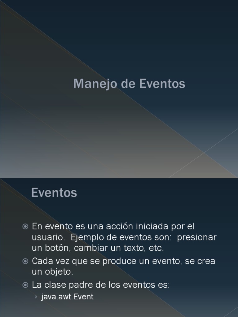 Eventos y Tipos de Eventos | PDF | Ventana (informática) | Java ...