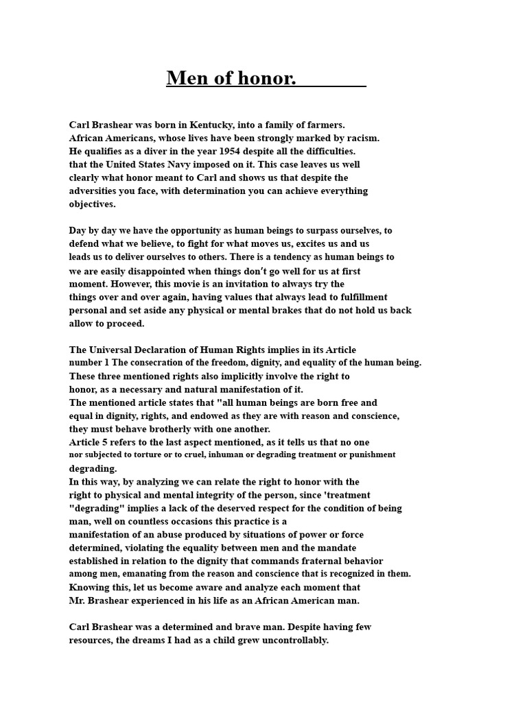 Essay_ Men of Honor | PDF