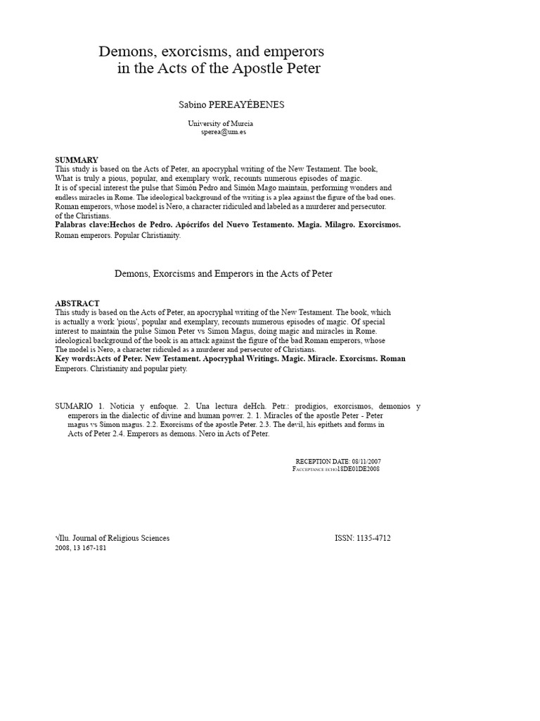 The Acts of The Apostle Peter PDF | PDF | Saint Peter | Jesus