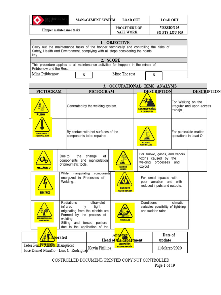 Sg-Pts-Lou-005 Maintenance Tasks For Load Out Hoppers | PDF | Personal ...