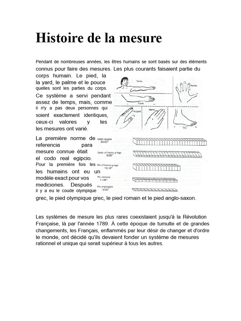 Évolution des systèmes de mesure humains | PDF