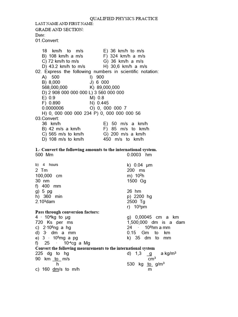 Conversions | PDF | Physical Quantities | Quantity