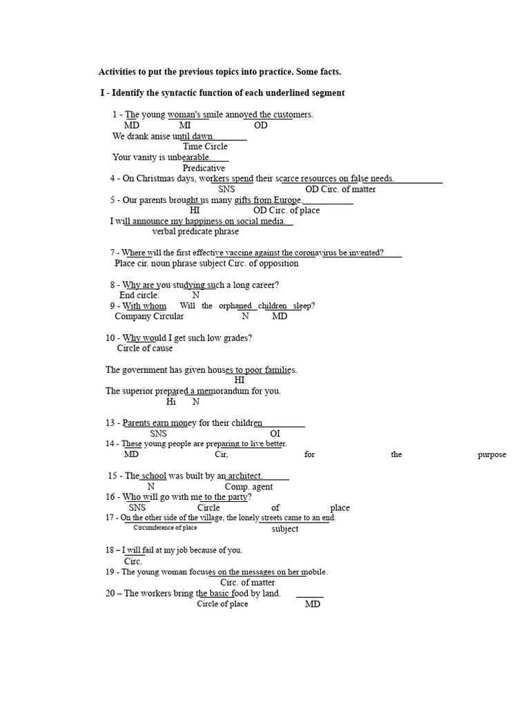 Answers To Activities and Exercises On Syntax | PDF | Linguistic ...