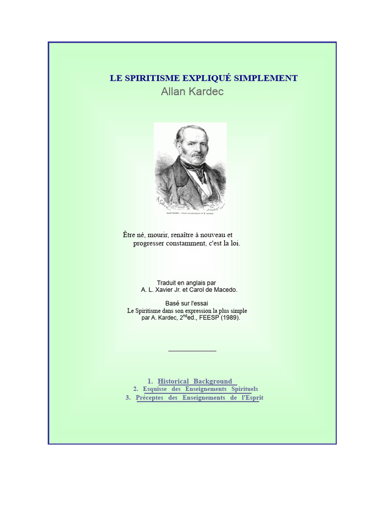 Introduction au Spiritisme Simplifié | PDF | Esprit | Mal
