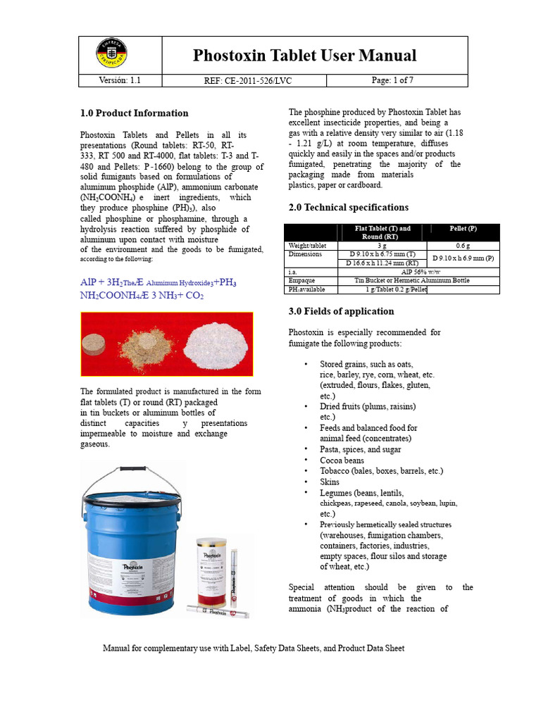 Phostoxin Tablet User Manual Guide | PDF