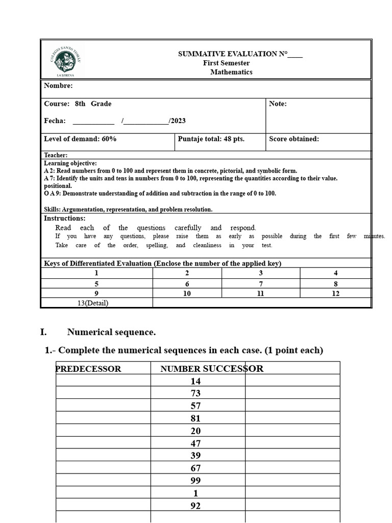 Mathematics Test 2 Basic (2023) | PDF | Numbers | Mathematics