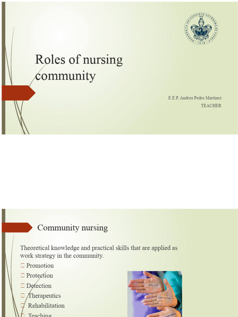 Community Nursing Roles and Functions | PDF | Nursing | Public Health