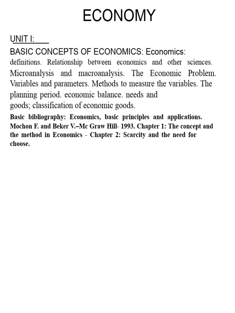 Basic Economic Concepts Explained | PDF | Economics | Market (Economics)