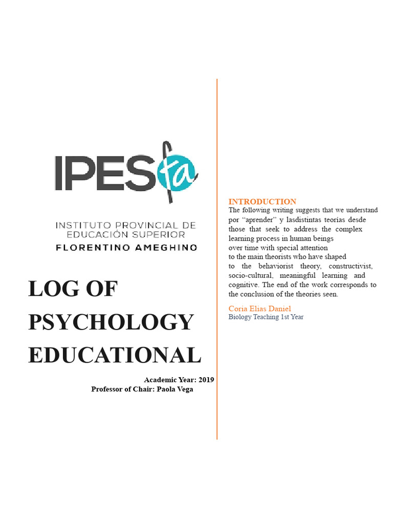Educational Psychology Logbook | PDF | Constructivism (Philosophy Of ...