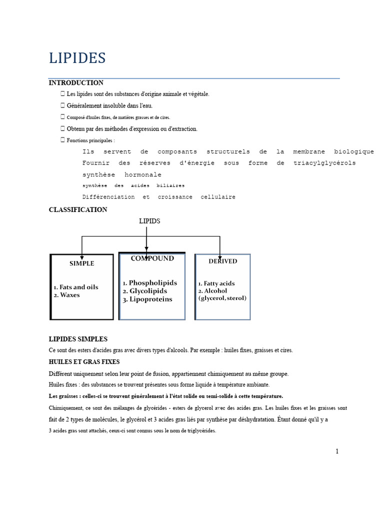 Comprendre les lipides et leurs types | PDF | Lipide | Pétrole