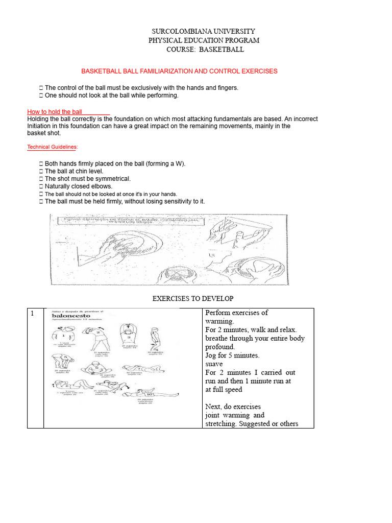 Exercises For Familiarization With Ball Handling and Control | PDF