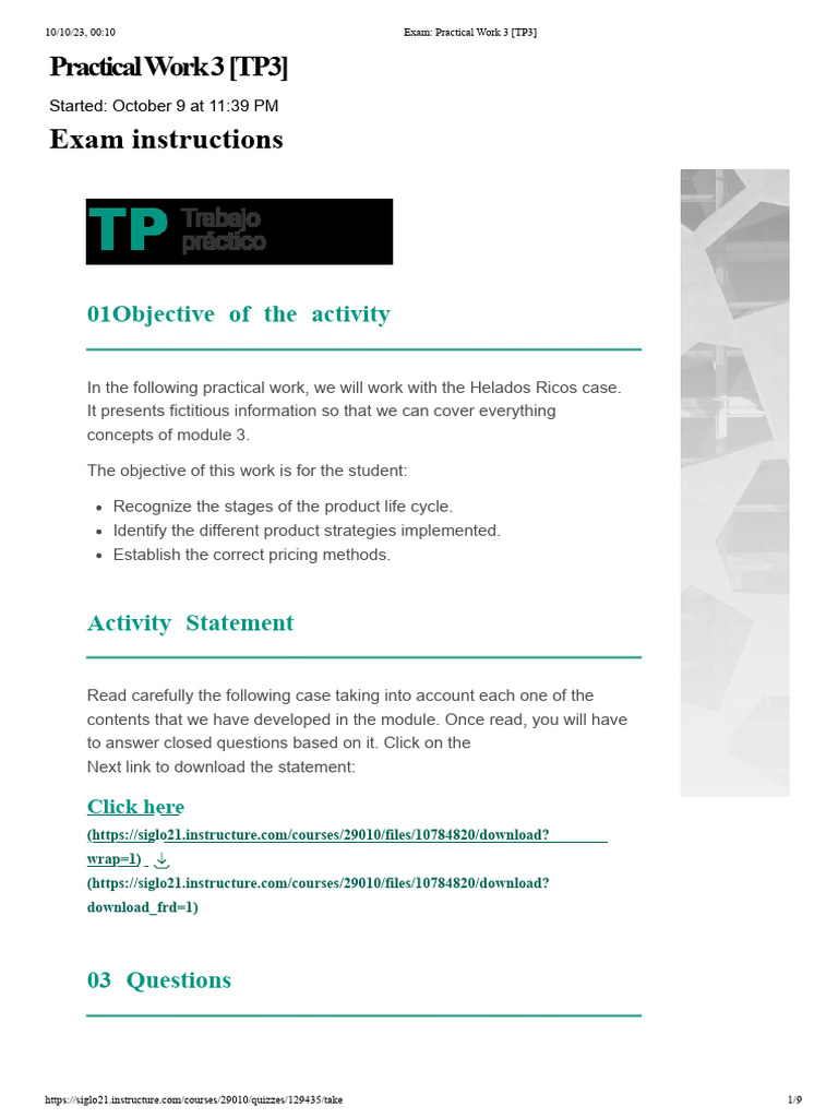 Practical Work 3 (TP3) MKT 1 | PDF | Pricing | Profit (Economics)