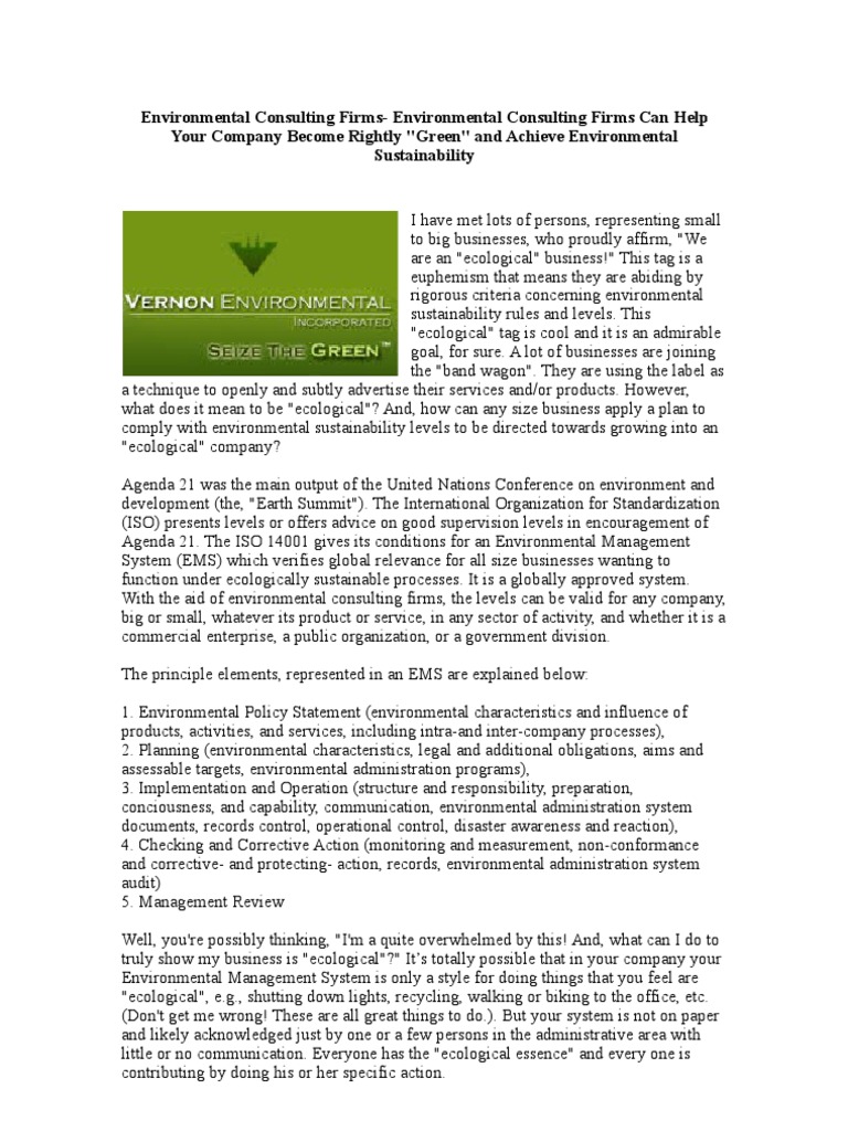 Guide to Environmental Consulting Firms | PDF | Sustainability | Recycling