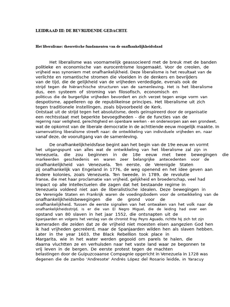 Liberalisme Onafhankelijkheidsbeweging | PDF