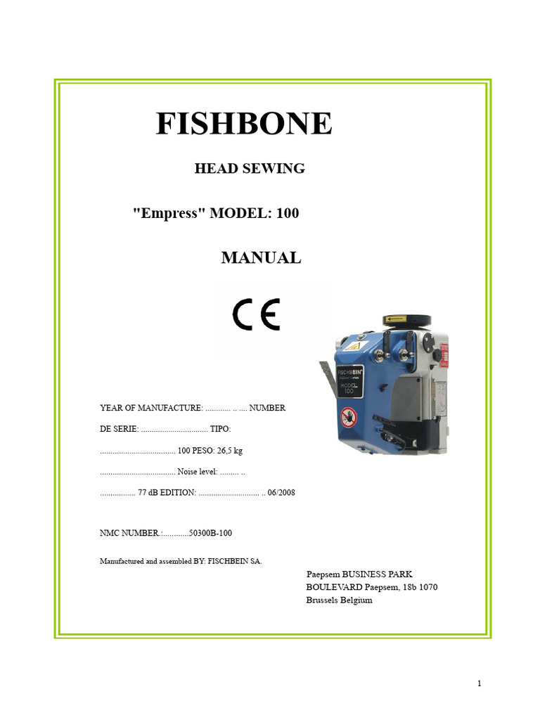 Manual Pedestal Sewing Machine FISCHBEIN 100 GB 05-2009 | PDF | Sewing ...