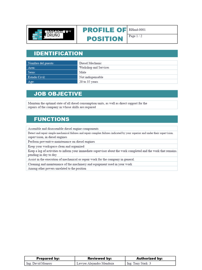 Diesel Mechanic Job Profile Overview | PDF | Auto Mechanic