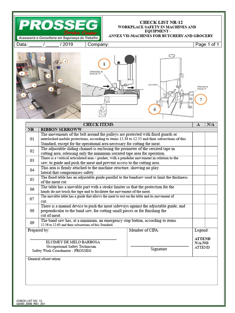 Check List - Band Saw | PDF | Tools | Manufactured Goods