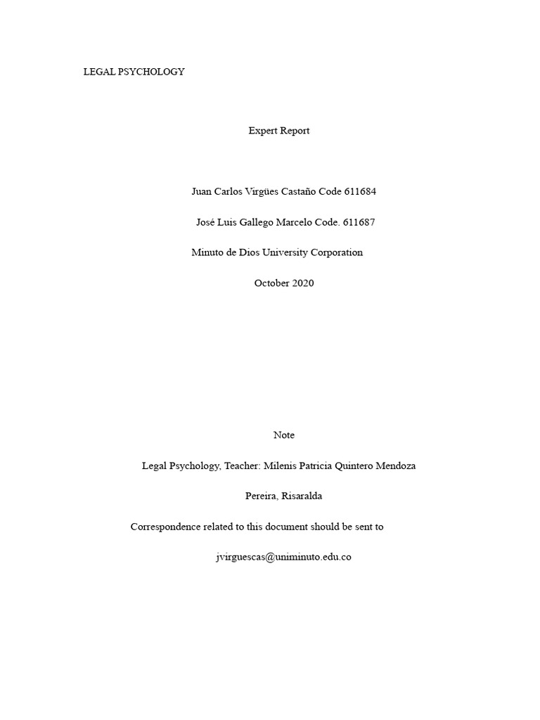 Expert Report | PDF | Mental Disorder | Psychology