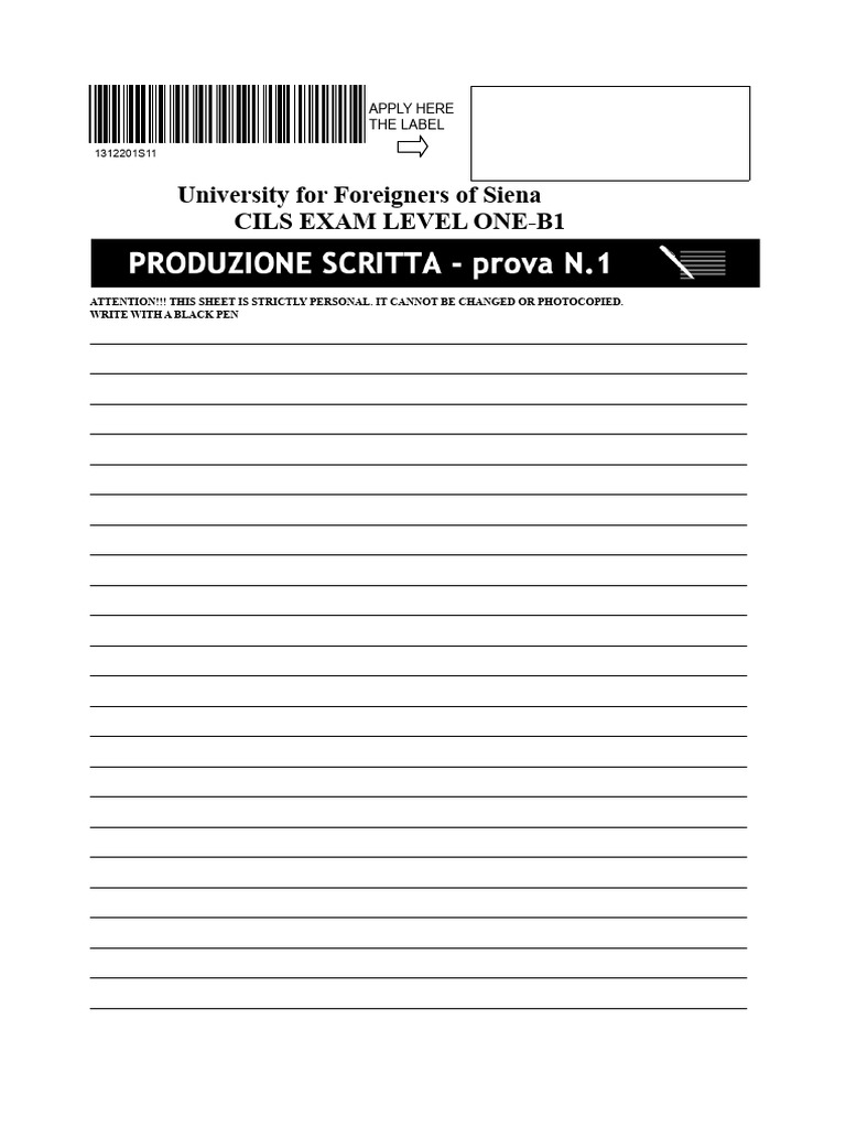 Written Production 1 B1 | PDF