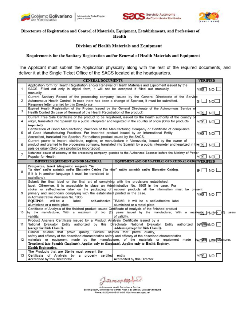 1 Requirements Health Record or Renewal of Materials and Equipment PDF ...