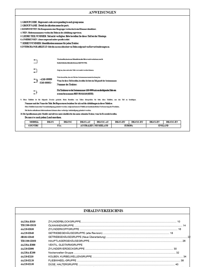 Kioti Daedong DK45S Traktor Ersatzteilkatalog Handbuch.pdf | PDF