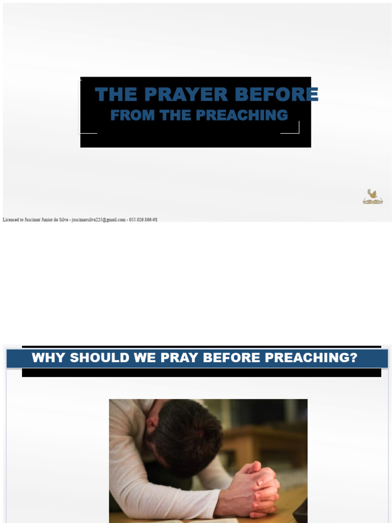 Class On The Prayer Before The Preaching | PDF | Prayer | Sermon