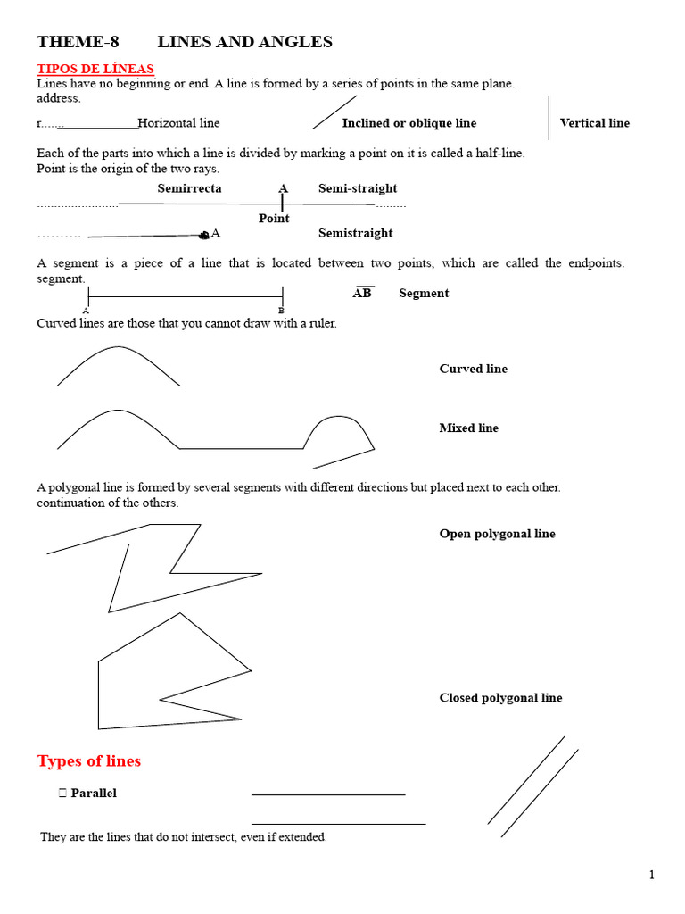 Lines, Angles, and Geometric Figures Guide | PDF | Line (Geometry ...