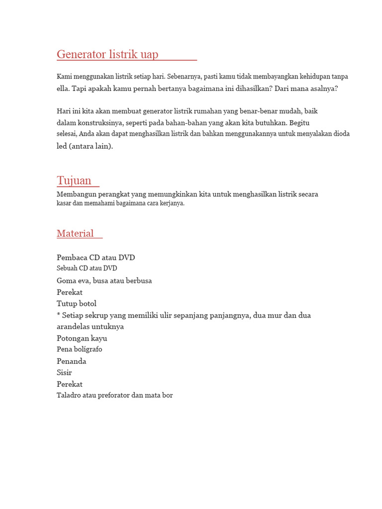 Generator Listrik Uap | PDF