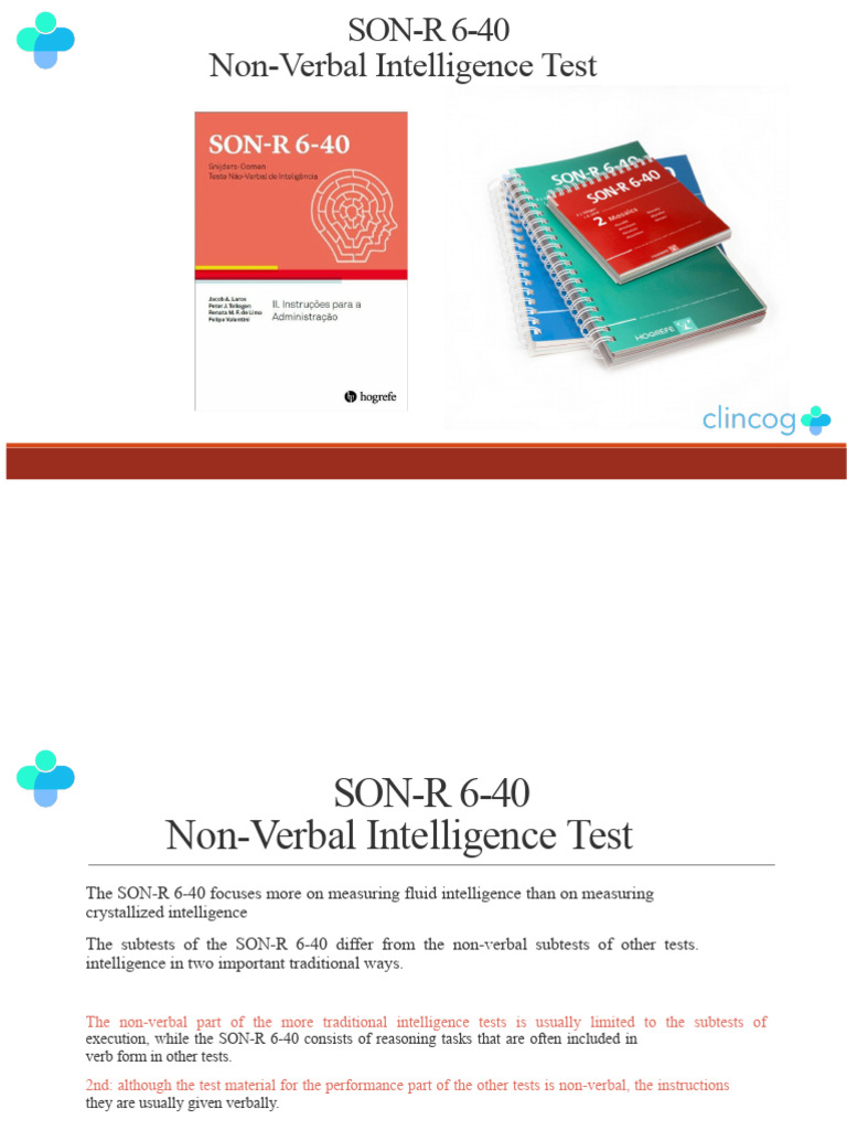 SON-R 6-40 Non-Verbal Intelligence Test | PDF | Intelligence Quotient ...