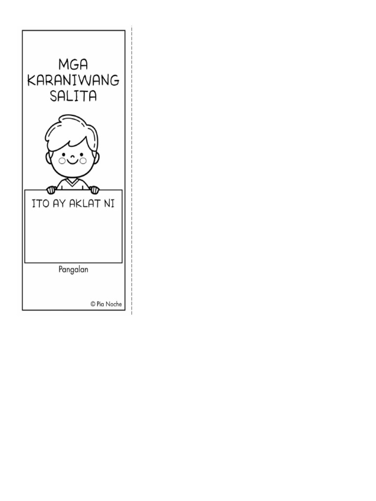 Common Words in the Tagalog Language Booklet (Tagalog to English) | PDF ...