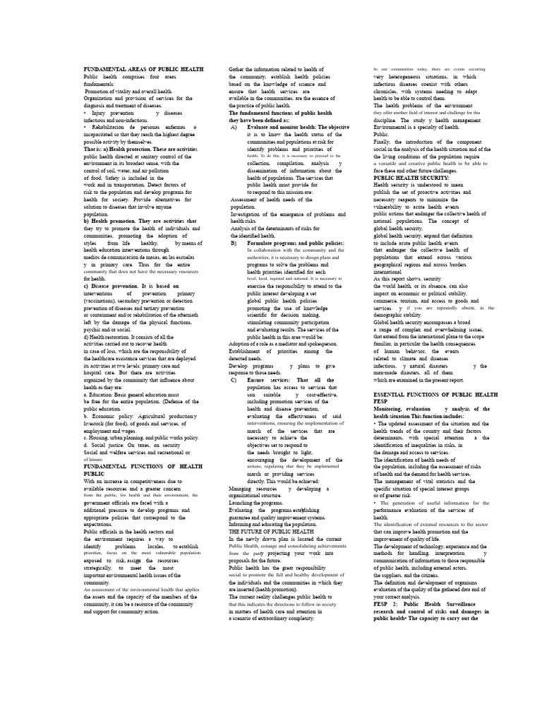 Key Functions of Public Health Explained | PDF | Public Health ...